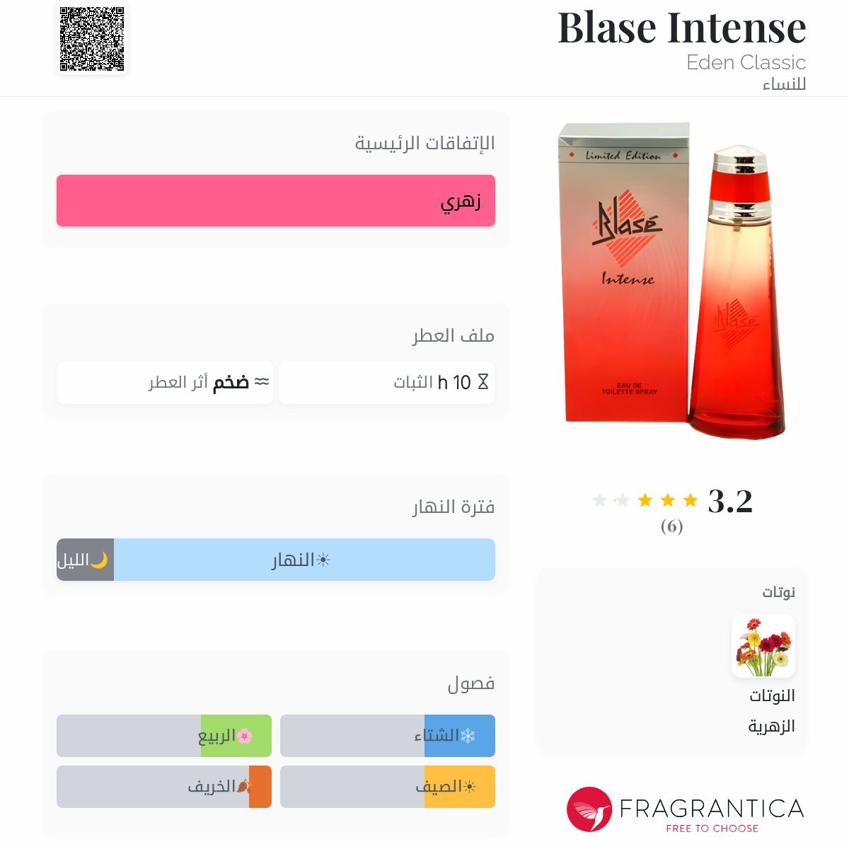 Blase Intense Eden Classic عطر - a fragrance للنساء