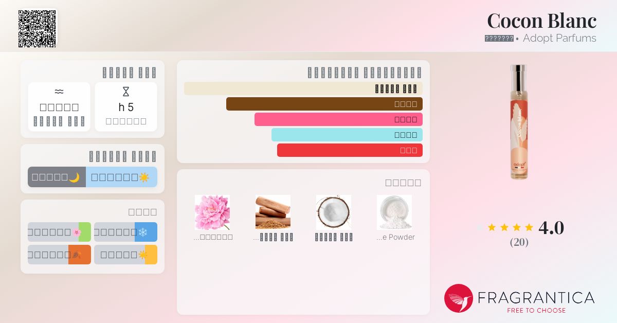 Cocon Blanc Adopt Parfums عطر - a fragrance للجنسين 2024