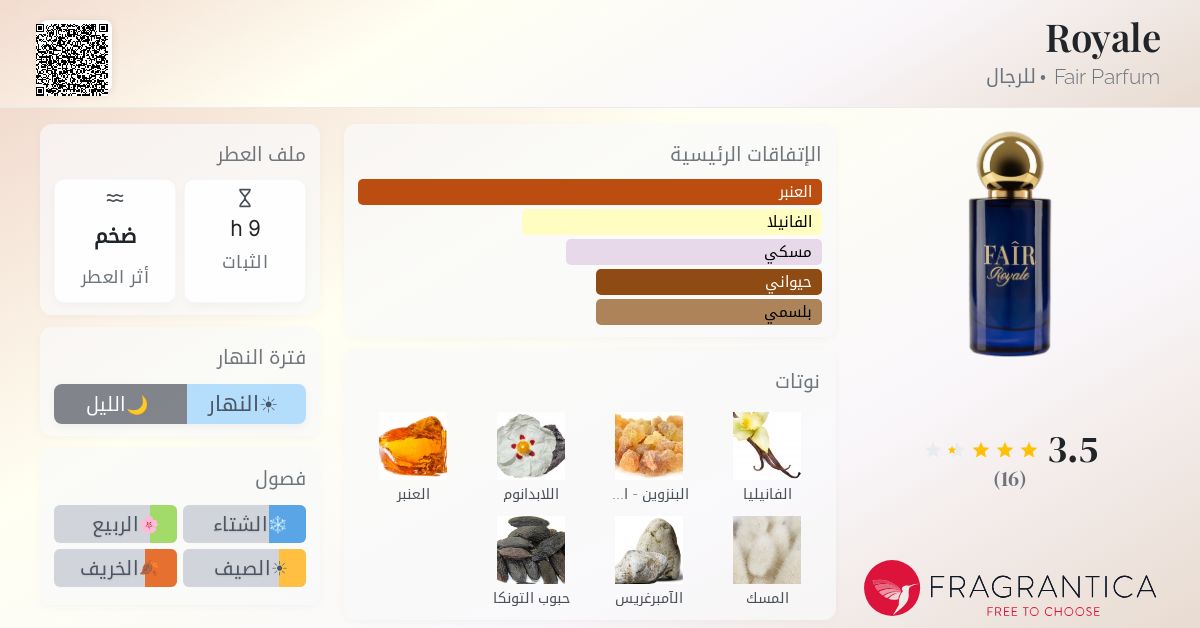 Royale Fair Parfum ماء كولونيا - a fragrance للرجال 2020