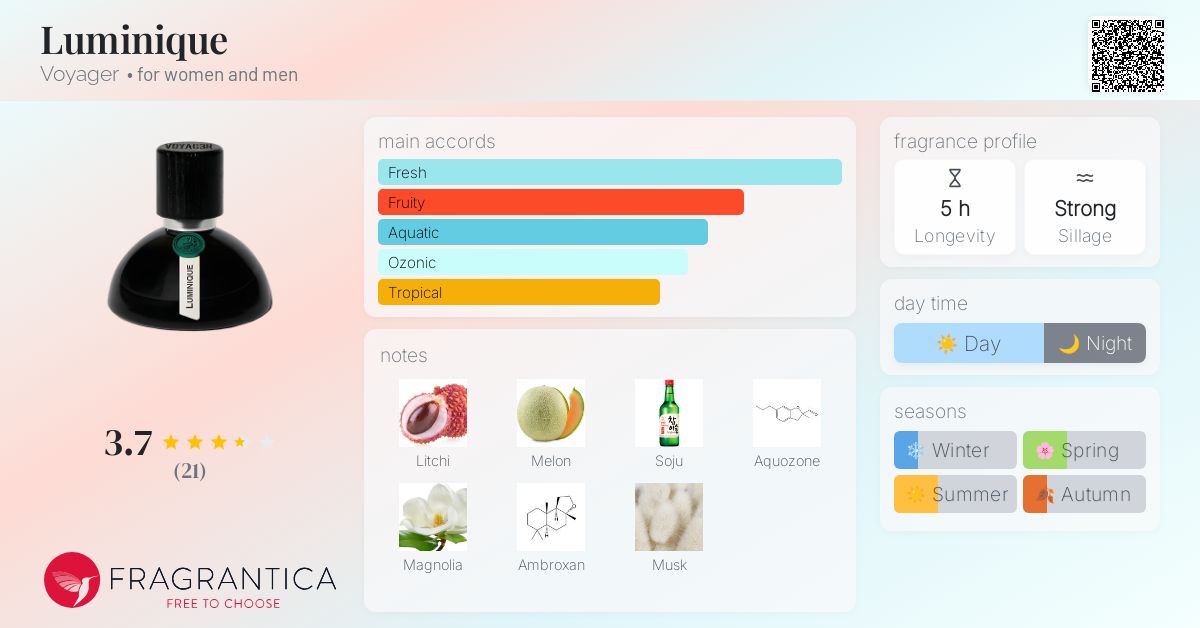 Luminique Voyager perfume - a new fragrance for women and men 2024