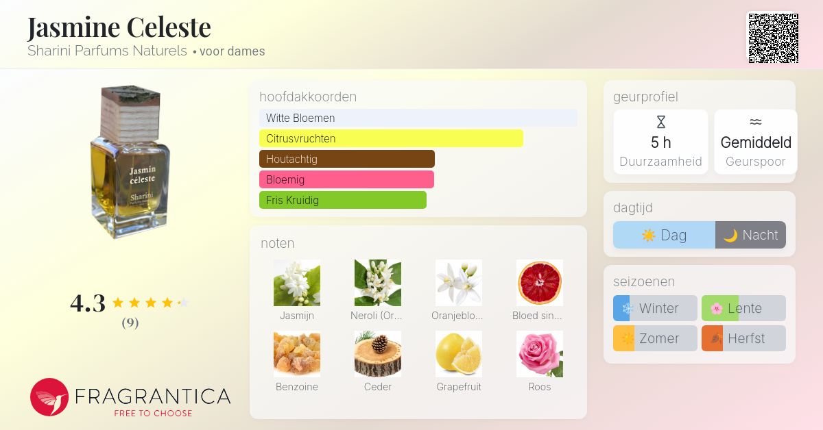 Jasmine Celeste Sharini Parfums Naturels parfum - een geur voor dames