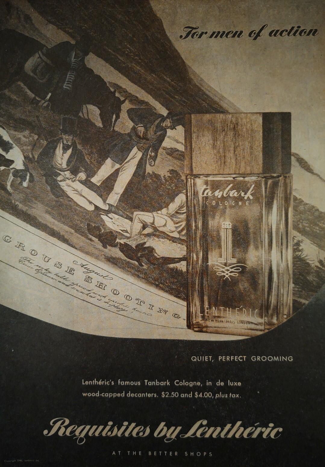 Tanbark Lentheric cologne - a fragrance for men 1941