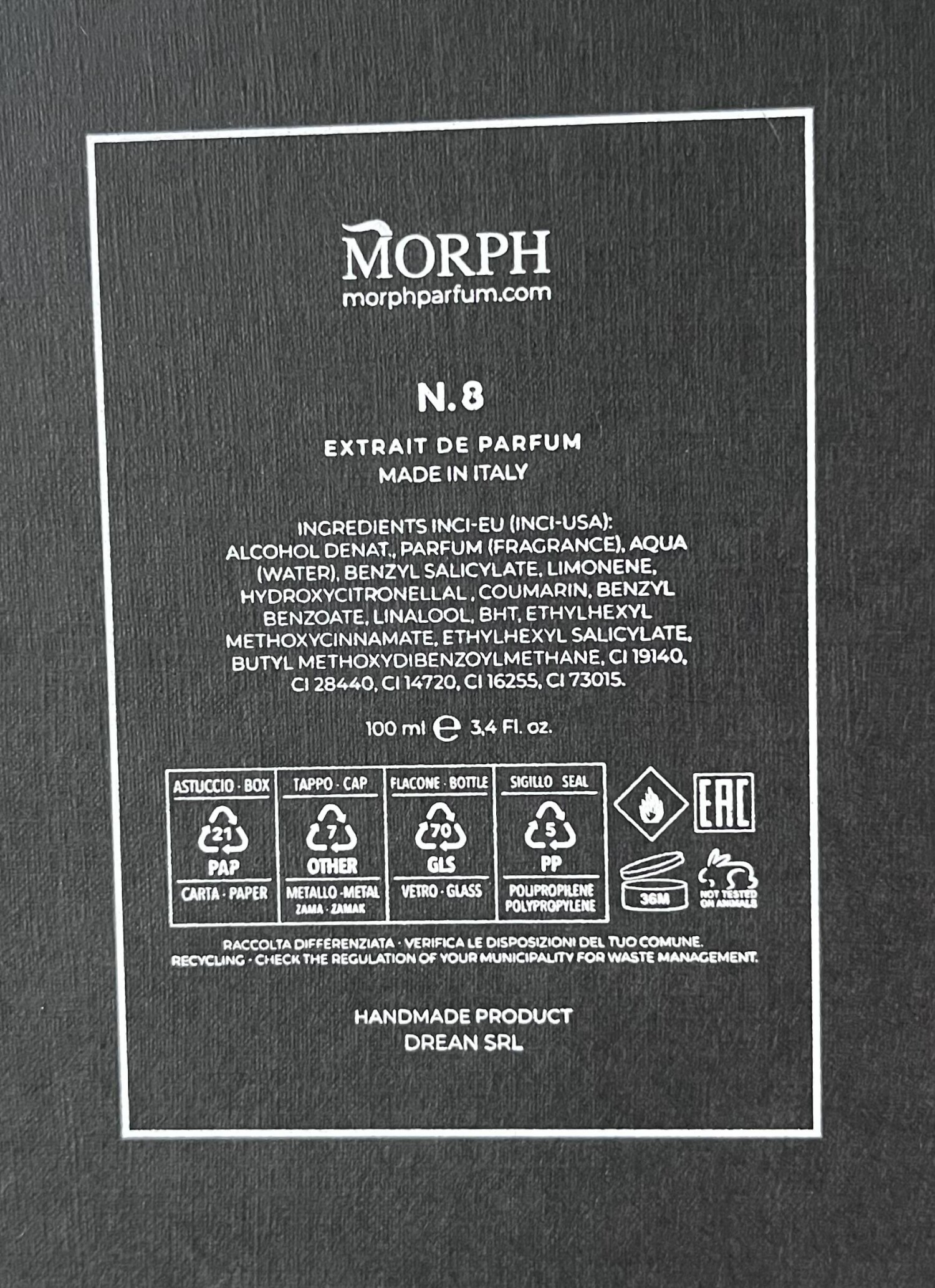 N 8 Morph parfum - un parfum pour homme et femme 2019